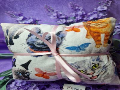 Lavender Fragranced Three Mini Cushion Pack - Cat Theme